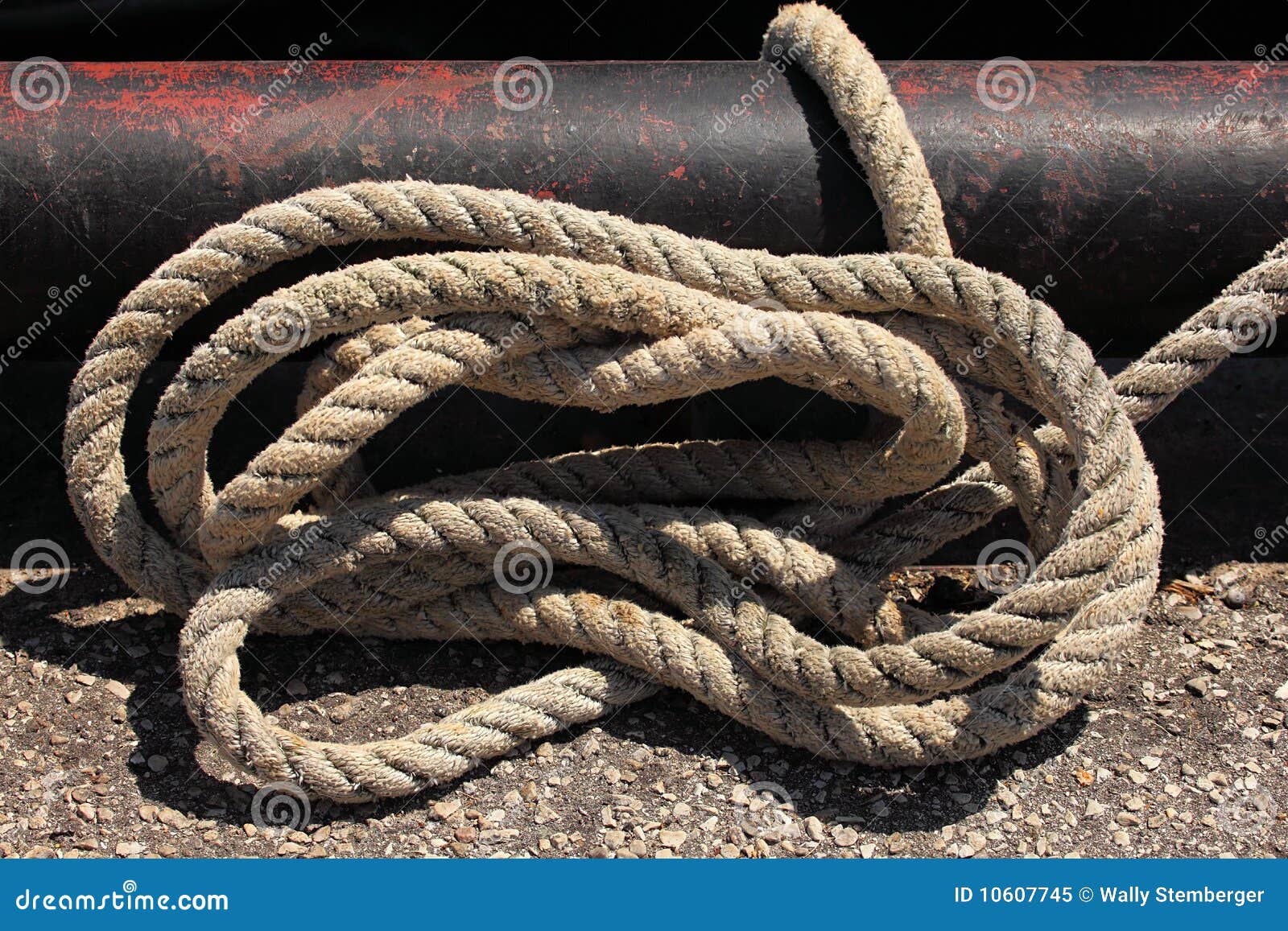 Rope stock image. Image of knot, harbour, cord, cleat - 10607745