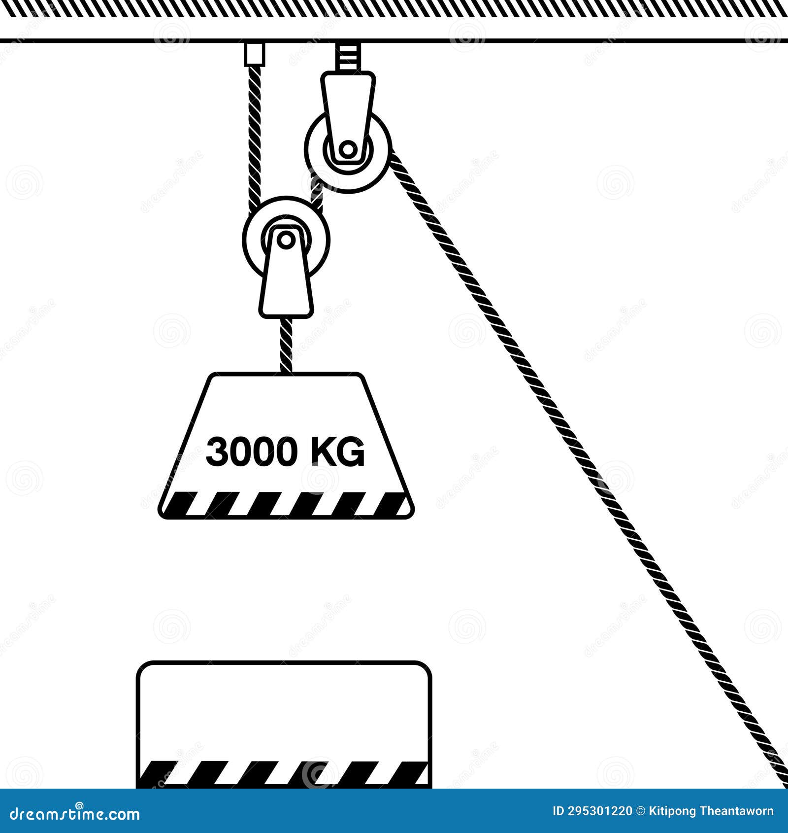 Fixed Pulley System Isolated on White Background. Stock Vector ...