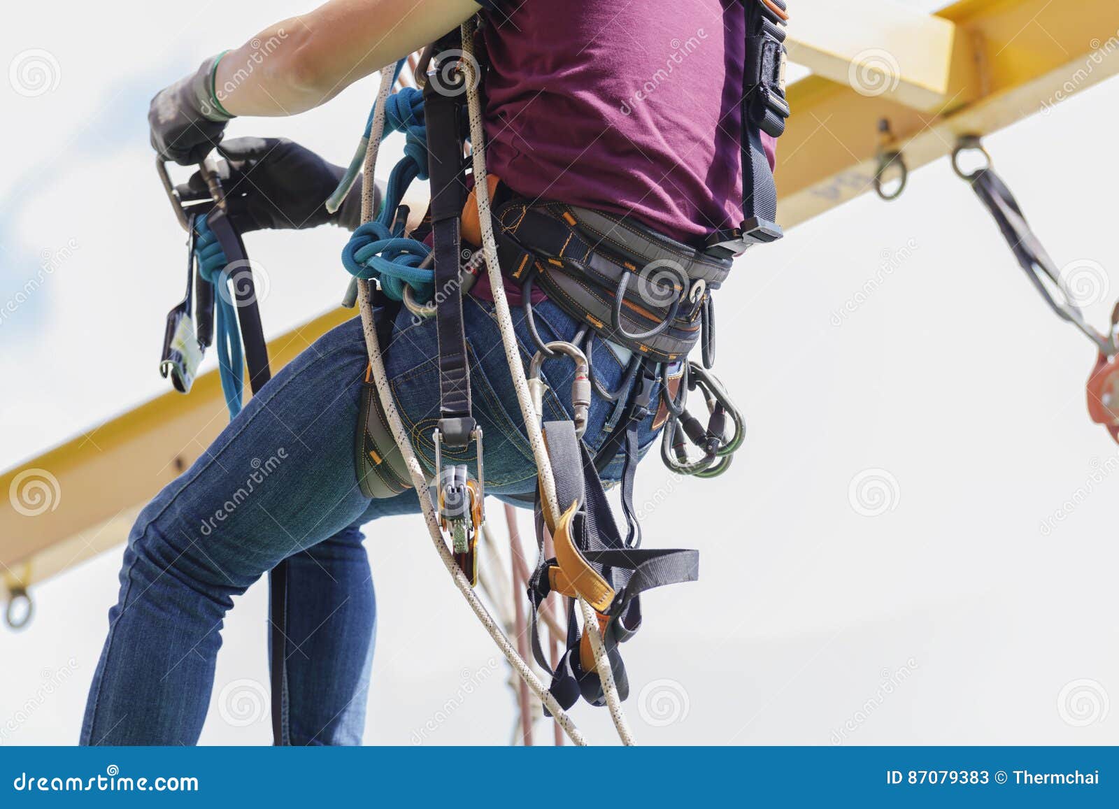 Rope access irata worker stock image. Image of business - 87079383