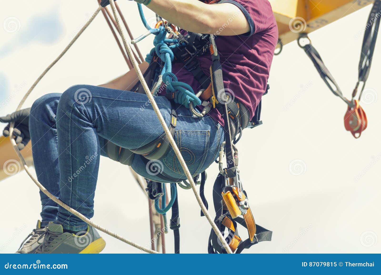 Rope access irata worker stock image. Image of inspection - 87079815