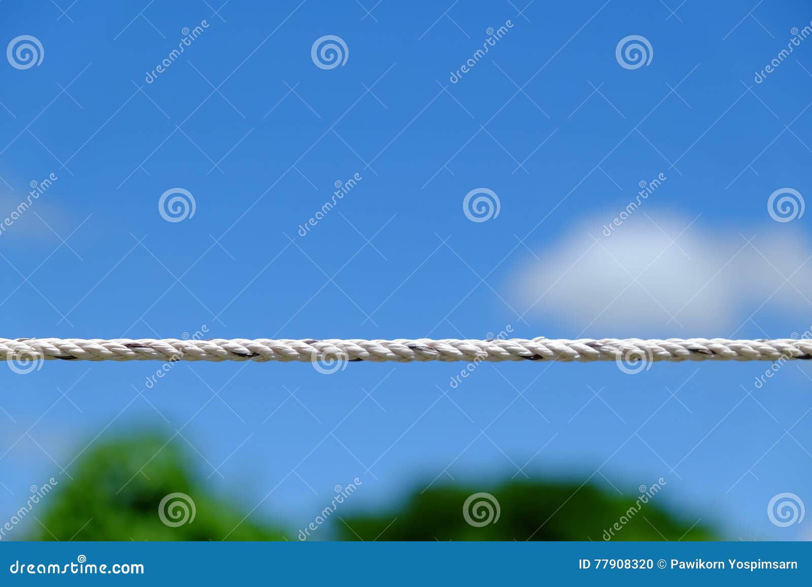 Rope Against Blue Sky Background. Copy Space Stock Photo - Image of ...