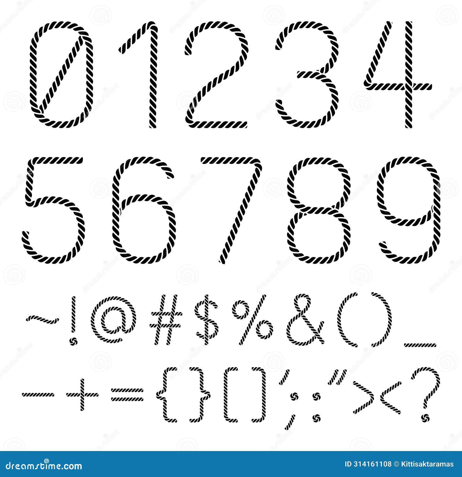 Rope Alphabet Fonts Letters Stock Vector - Illustration of vintage ...