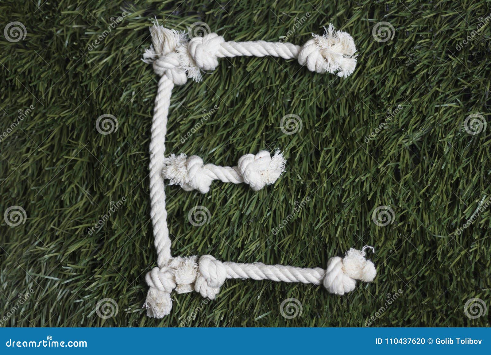 Rope Alphabet on Grass. Letter E Stock Photo - Image of simplicity ...