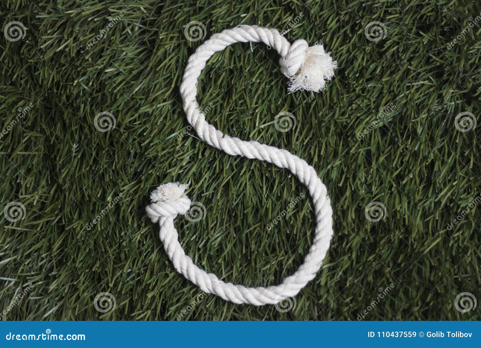 Rope Alphabet on Grass. Letter S Stock Image - Image of knot, abstract ...