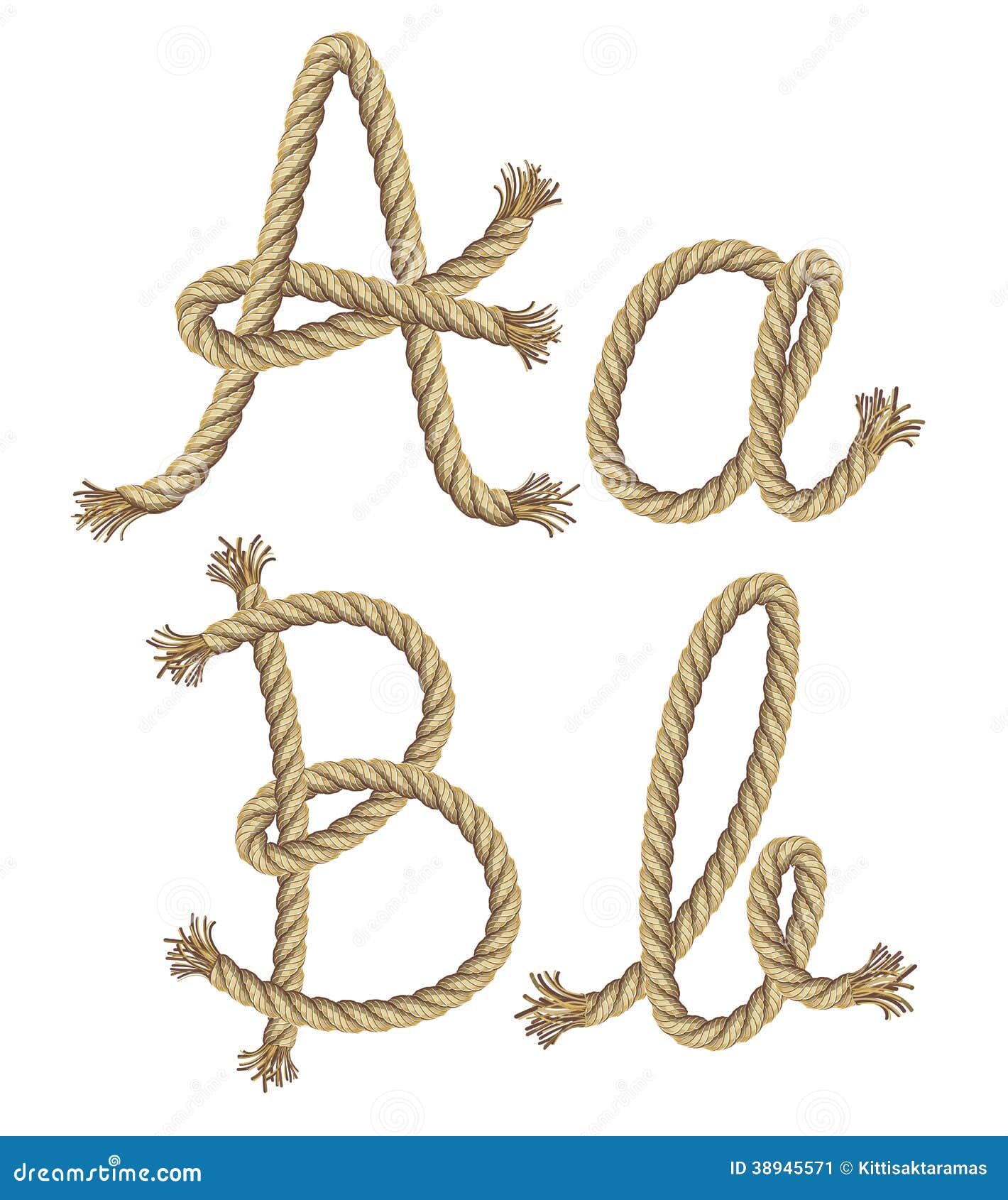 Rope Alphabet. Illustration Stock Vector - Illustration of magazine ...