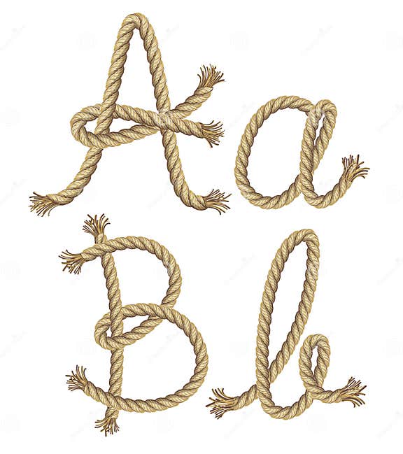 Rope Alphabet. Illustration Stock Vector - Illustration of magazine ...