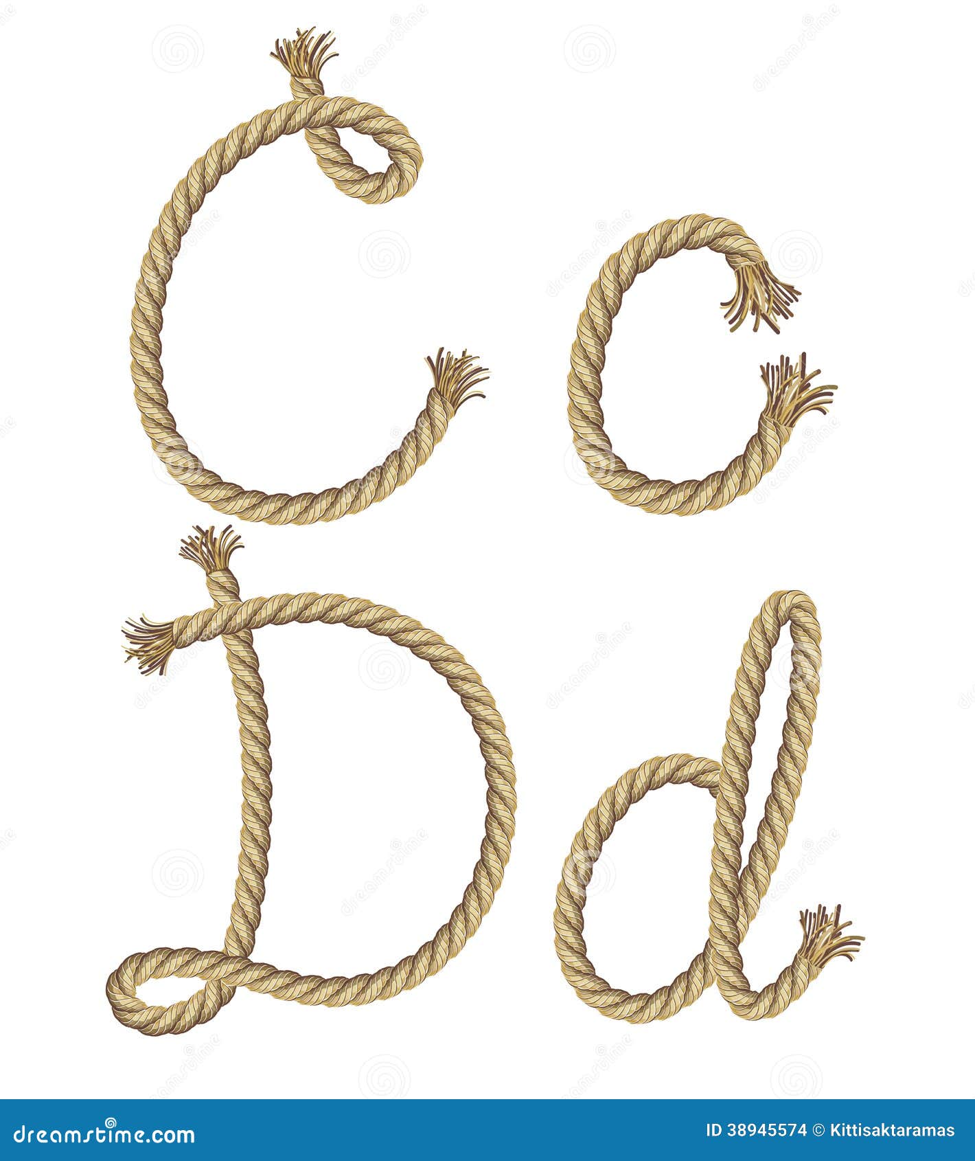 Rope Alphabet. Illustration Stock Vector - Illustration of paper, line ...