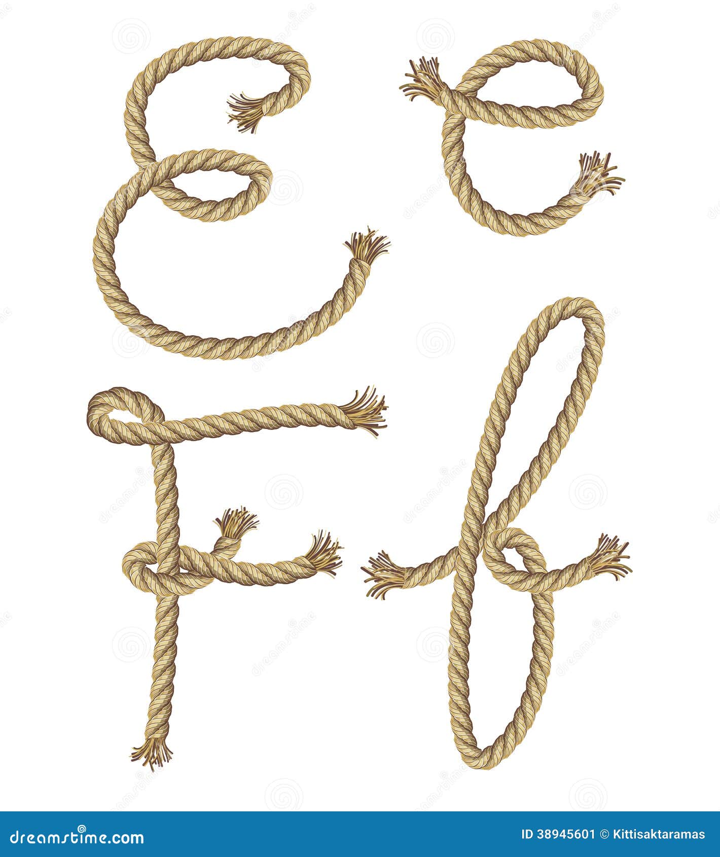 Rope Alphabet. Illustration Stock Vector - Illustration of type, spell ...