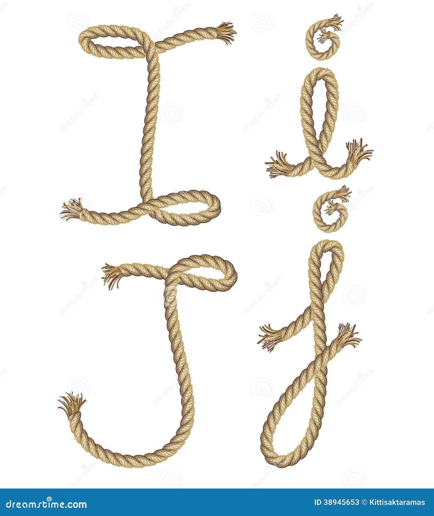 Rope Alphabet. Illustration Stock Vector - Illustration of characters ...