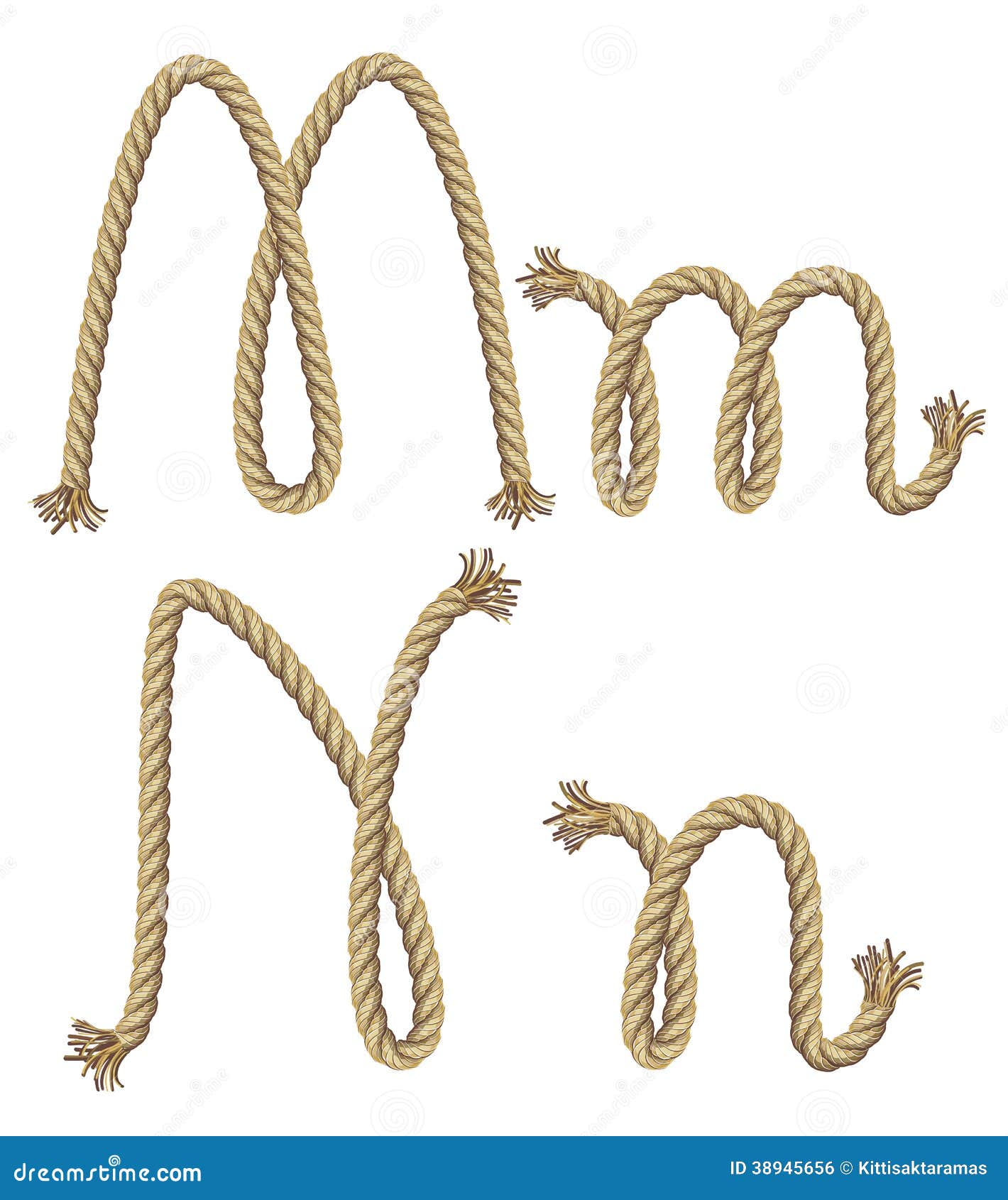 Rope Alphabet. Illustration Stock Vector - Illustration of ...