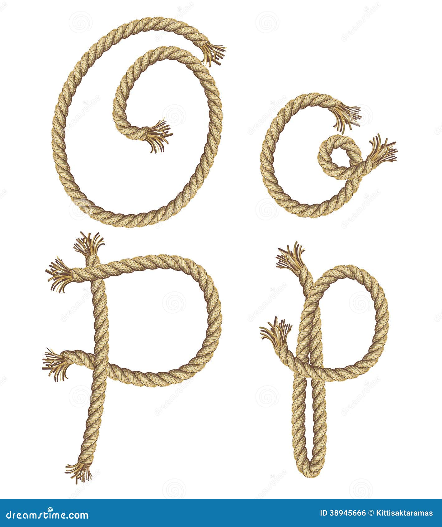 Rope Alphabet. Illustration Stock Vector - Illustration of cable ...