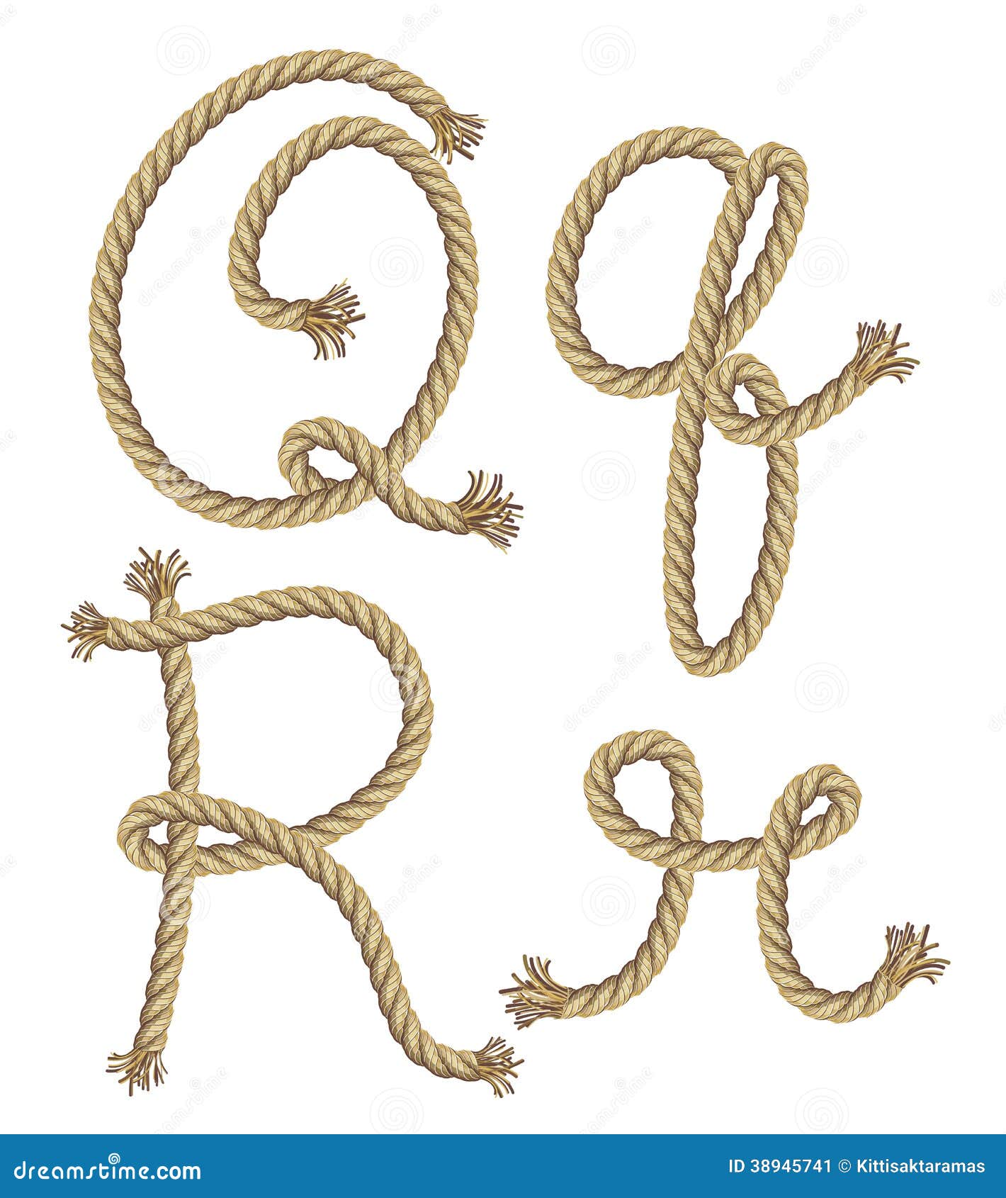 Rope Alphabet. Illustration. Stock Vector - Illustration of connection ...