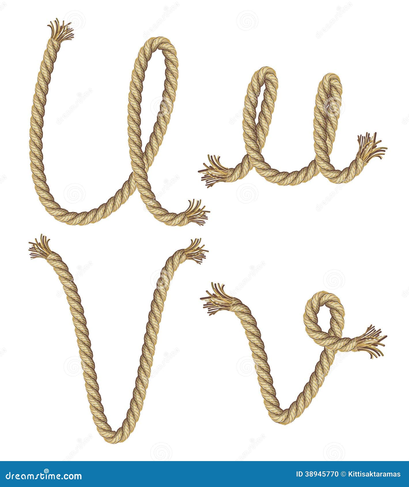 Rope Alphabet. Illustration Stock Vector - Illustration of string ...