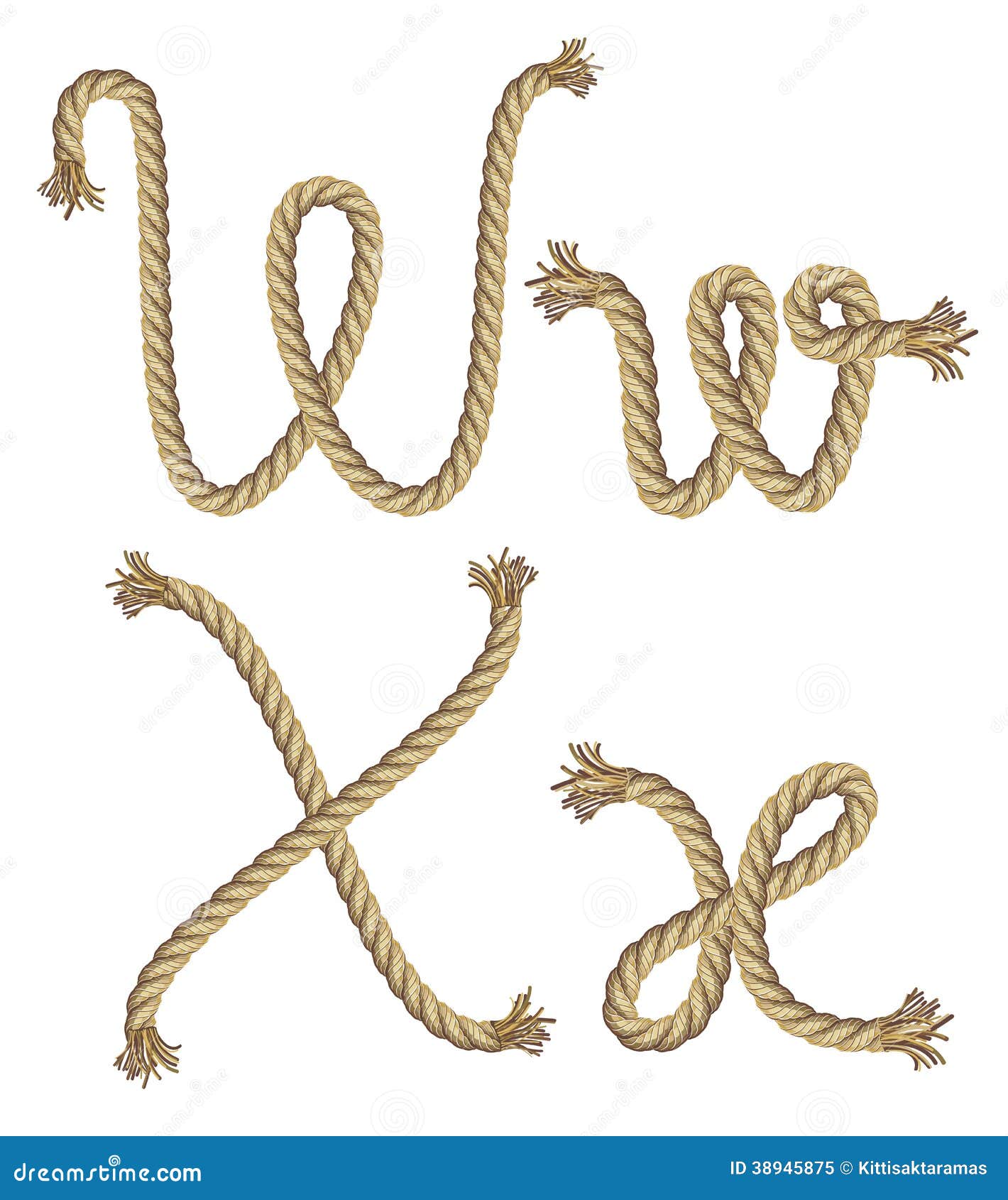 Rope Alphabet. Illustration Stock Vector - Illustration of language ...