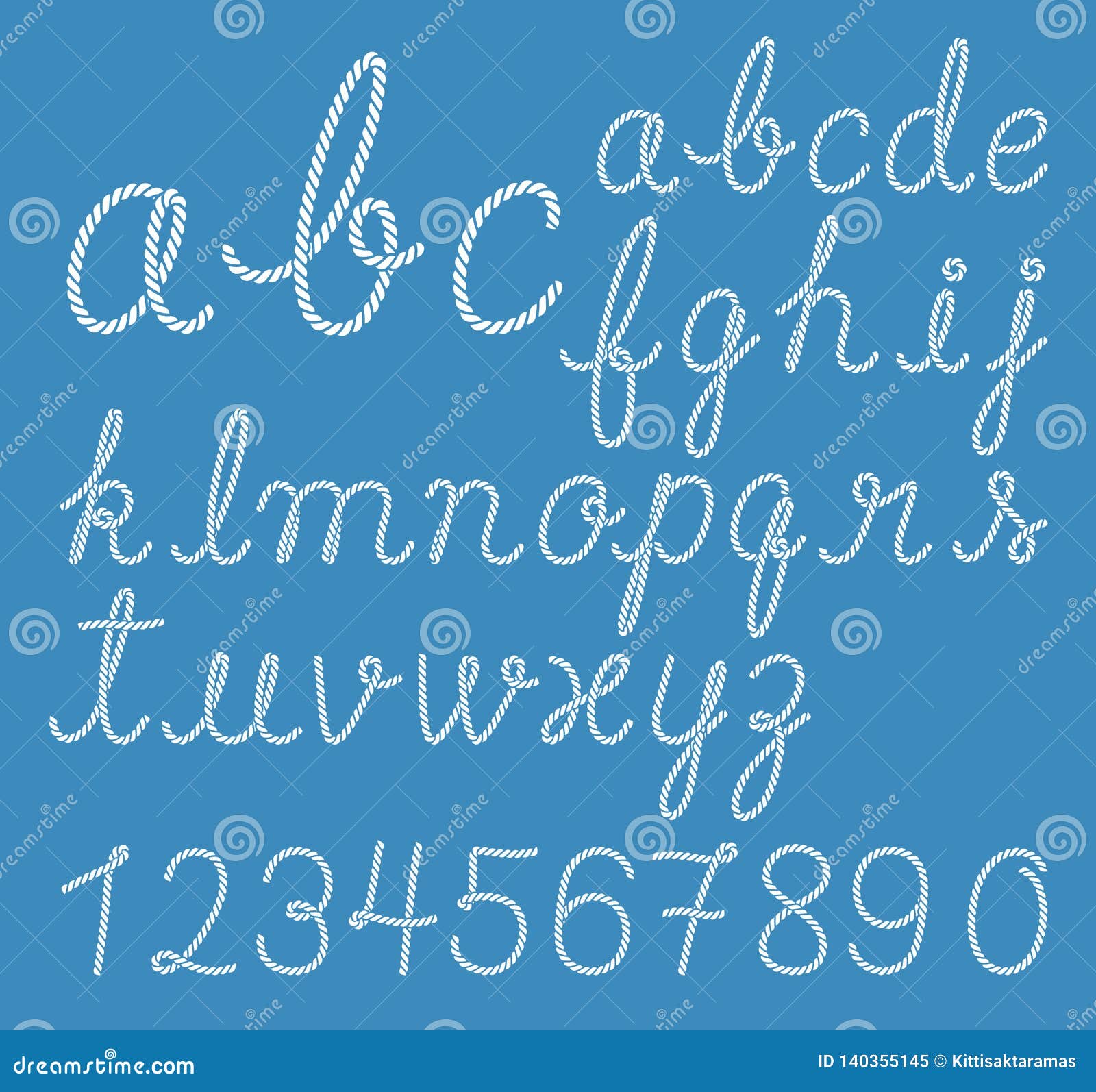 Rope Alphabet Letter Collection. Vector Stock Vector - Illustration of ...