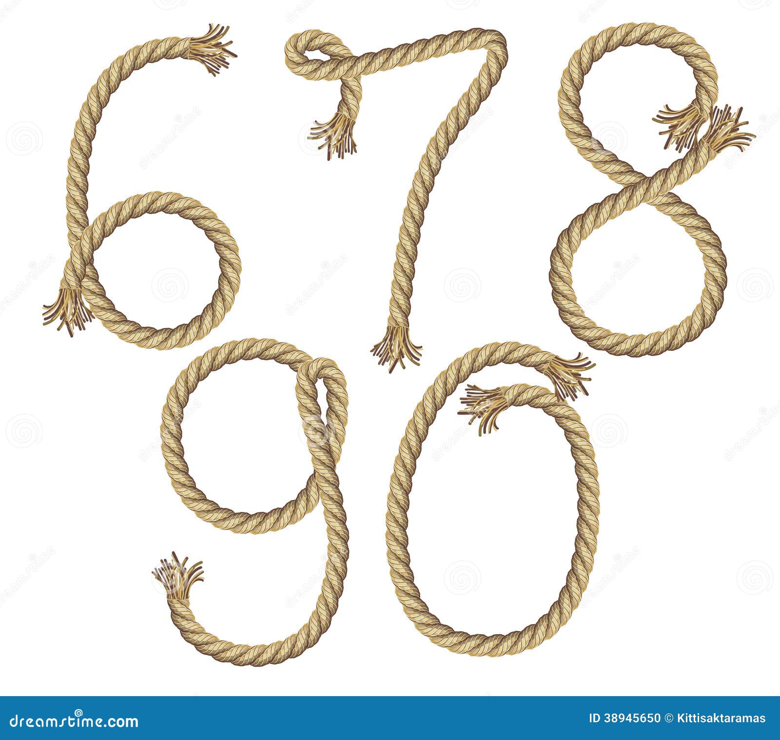 Rope alphabet number. stock vector. Illustration of language - 38945650