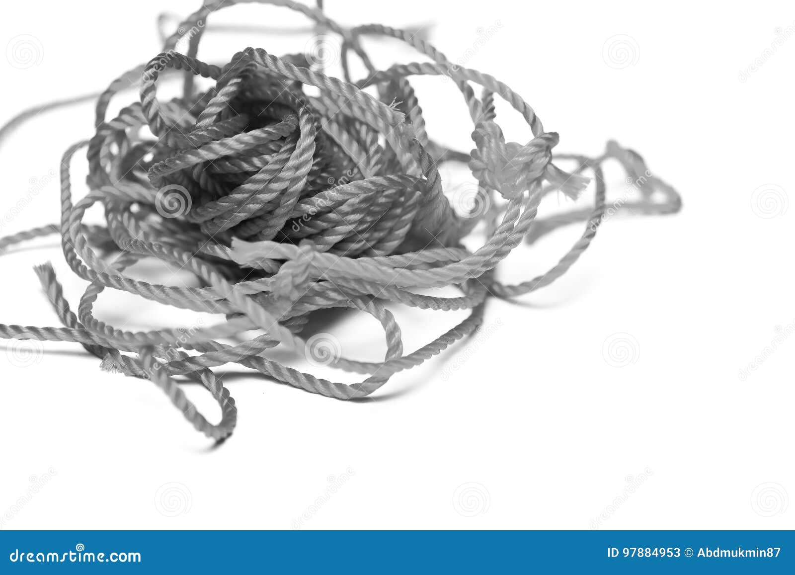 A rope in black and white stock image. Image of decorative - 97884953