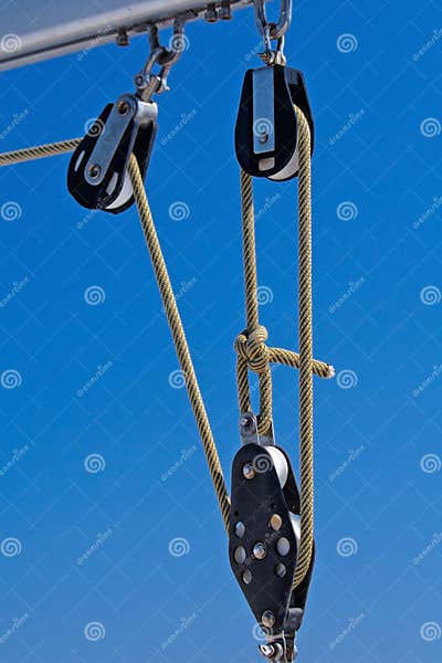 Rope on blocks stock image. Image of brown, equipment - 14281025