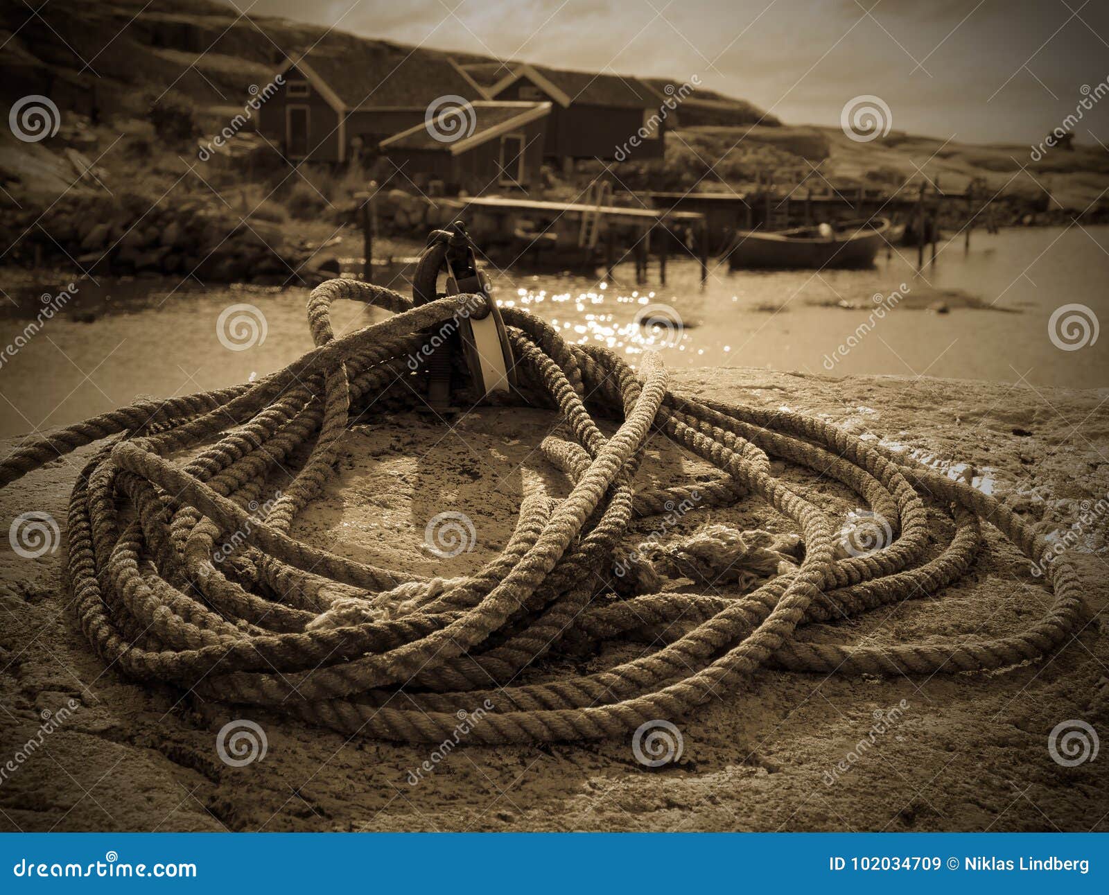 Rope stock image. Image of landscape, boat, rope, vintage - 102034709