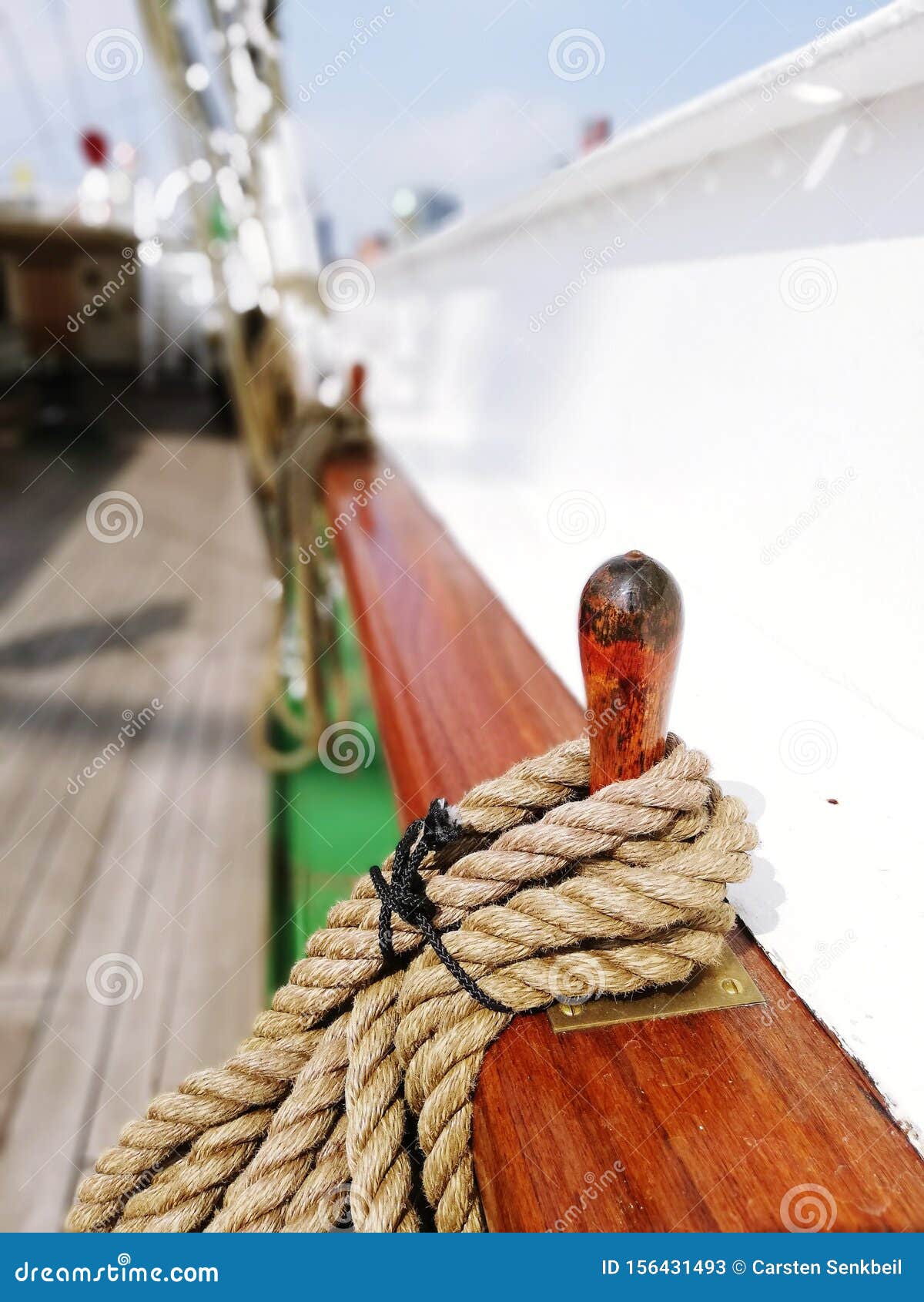 Rope on Board an Old Sailing Ship Stock Image - Image of naval, blur ...