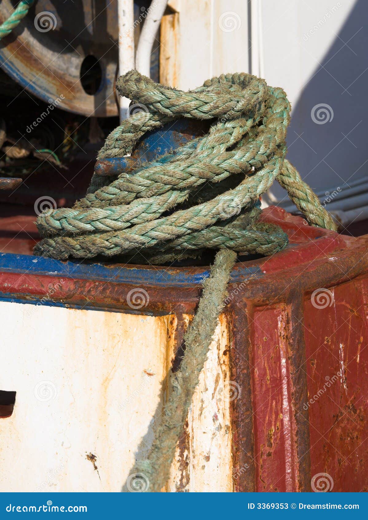 Rope on a boat stock image. Image of harbour, bonding - 3369353