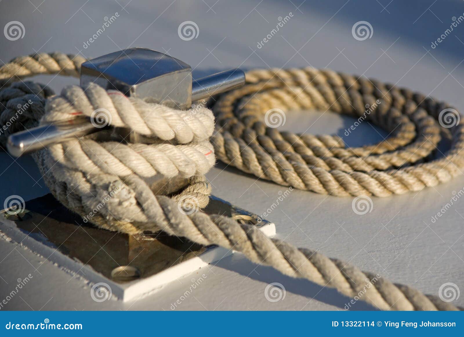 Rope on a boat deck stock photo. Image of ship, secured - 13322114