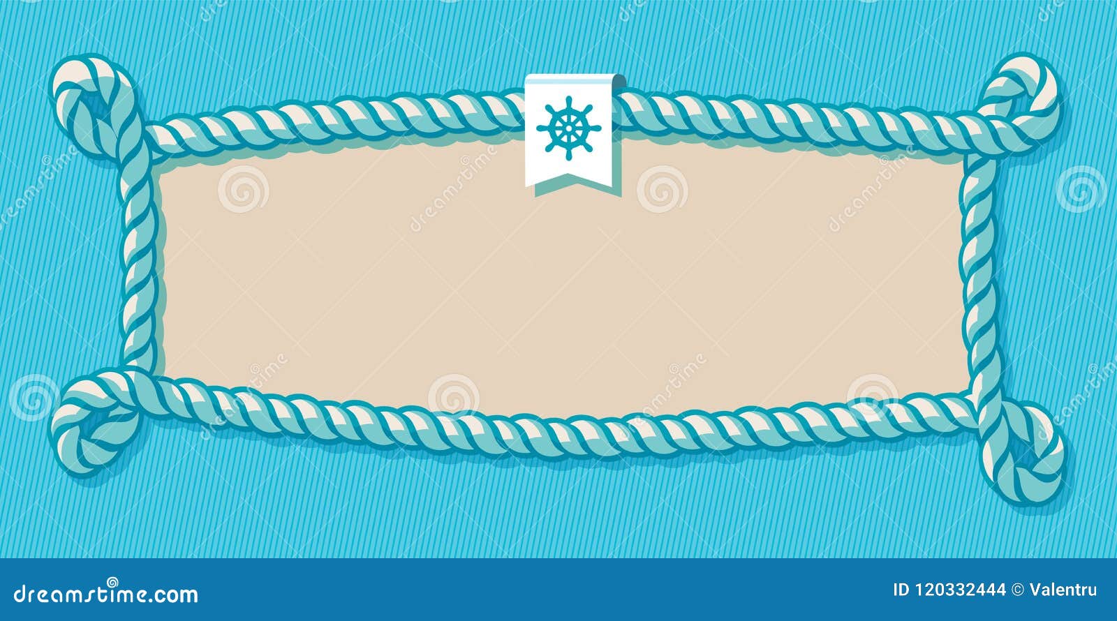 Rope Border. Blue Nautical Background Stock Vector - Illustration of ...