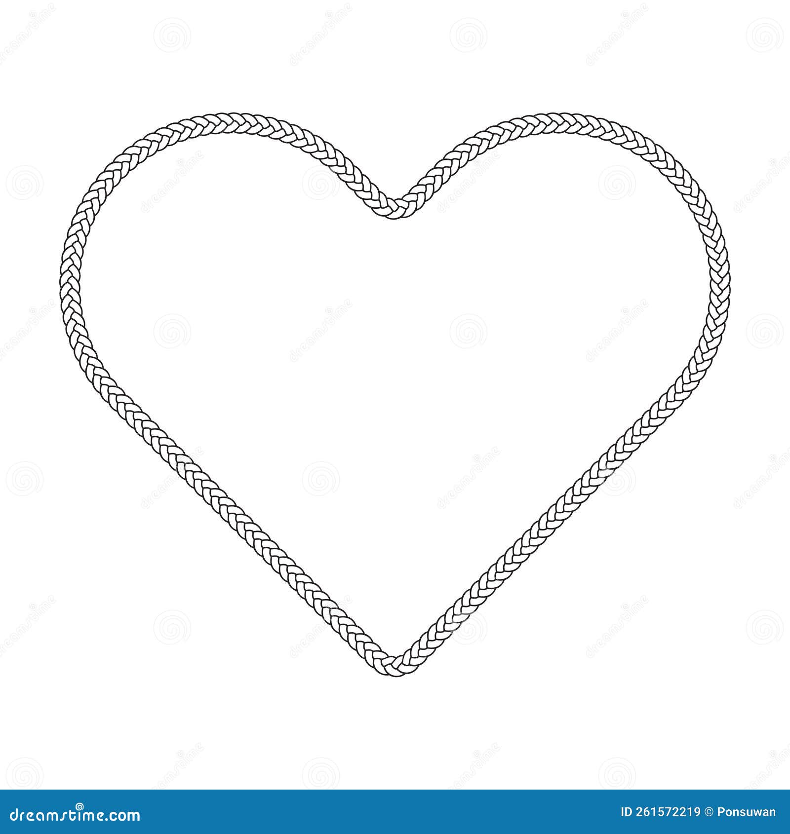 Rope Border Heart Love Pattern Frame Vector Illustration Stock Vector ...
