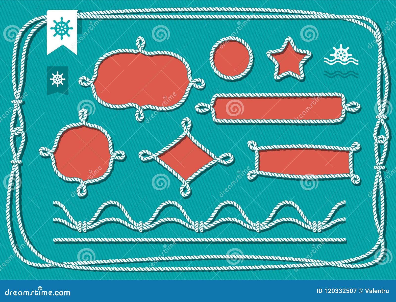 Rope Border. Nautical Design Element Stock Vector - Illustration of ...