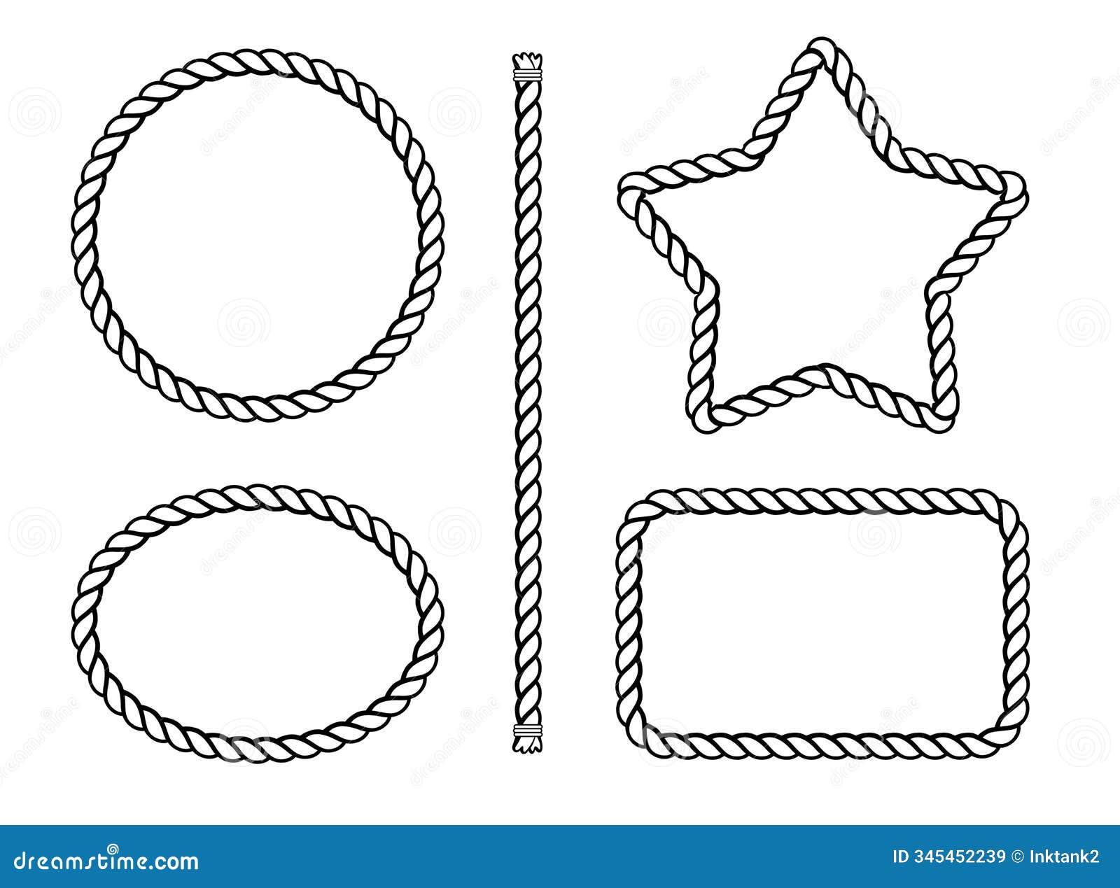 Rope Borders Or Frames In Various Shapes Cartoon Vector | CartoonDealer ...