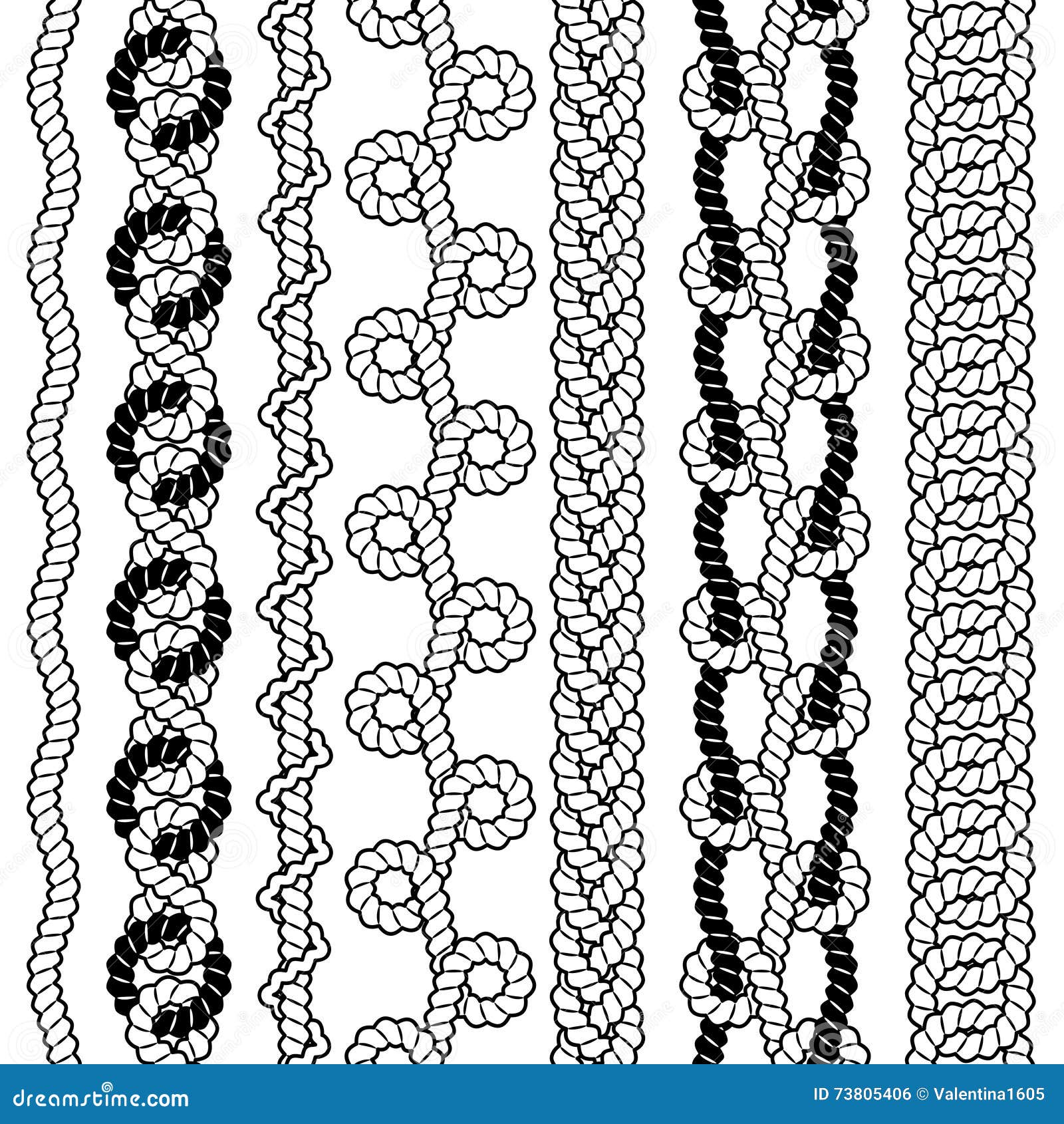 Rope borders stock vector. Illustration of design, line - 73805406