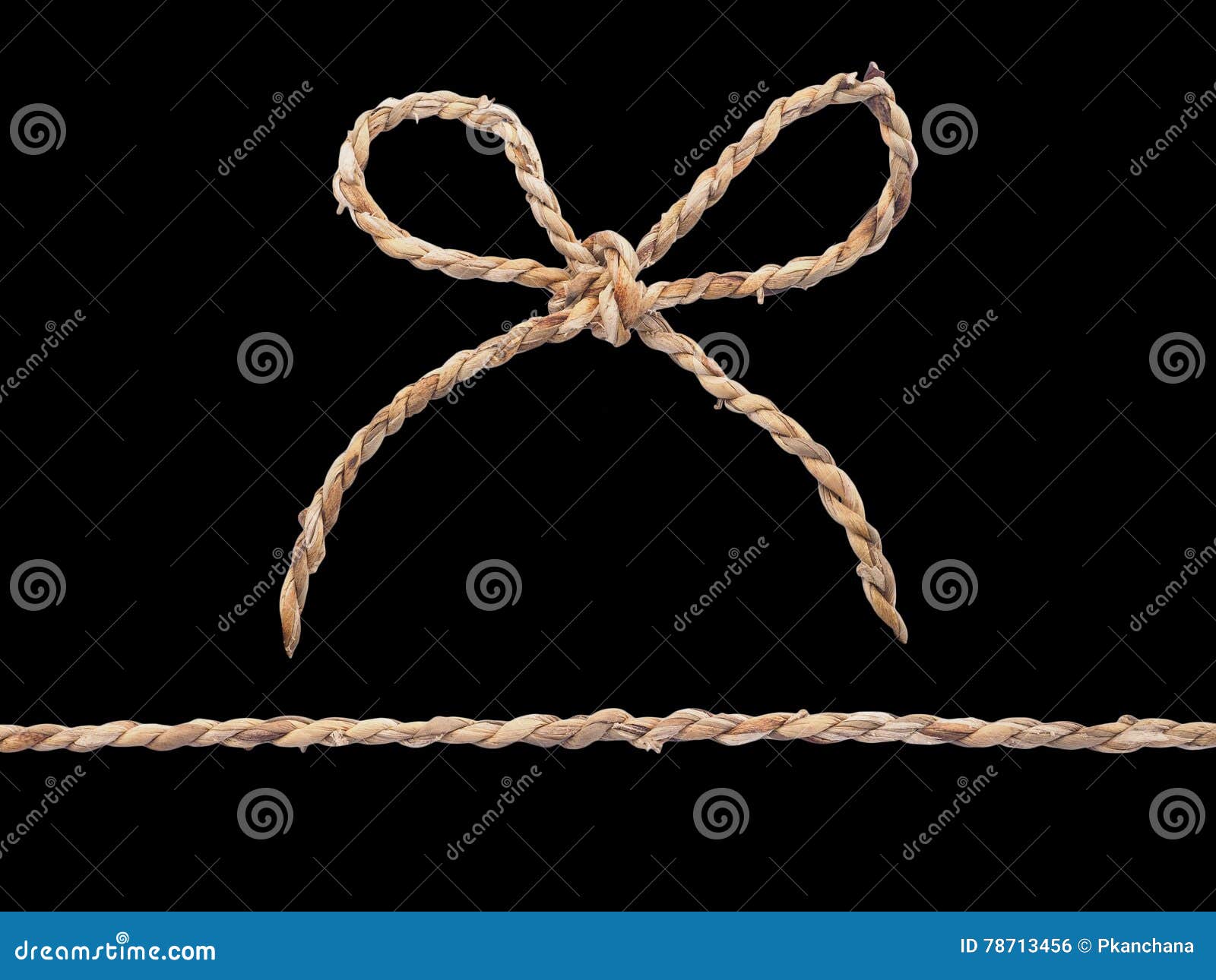 Rope bow isolated on black stock photo. Image of black - 78713456
