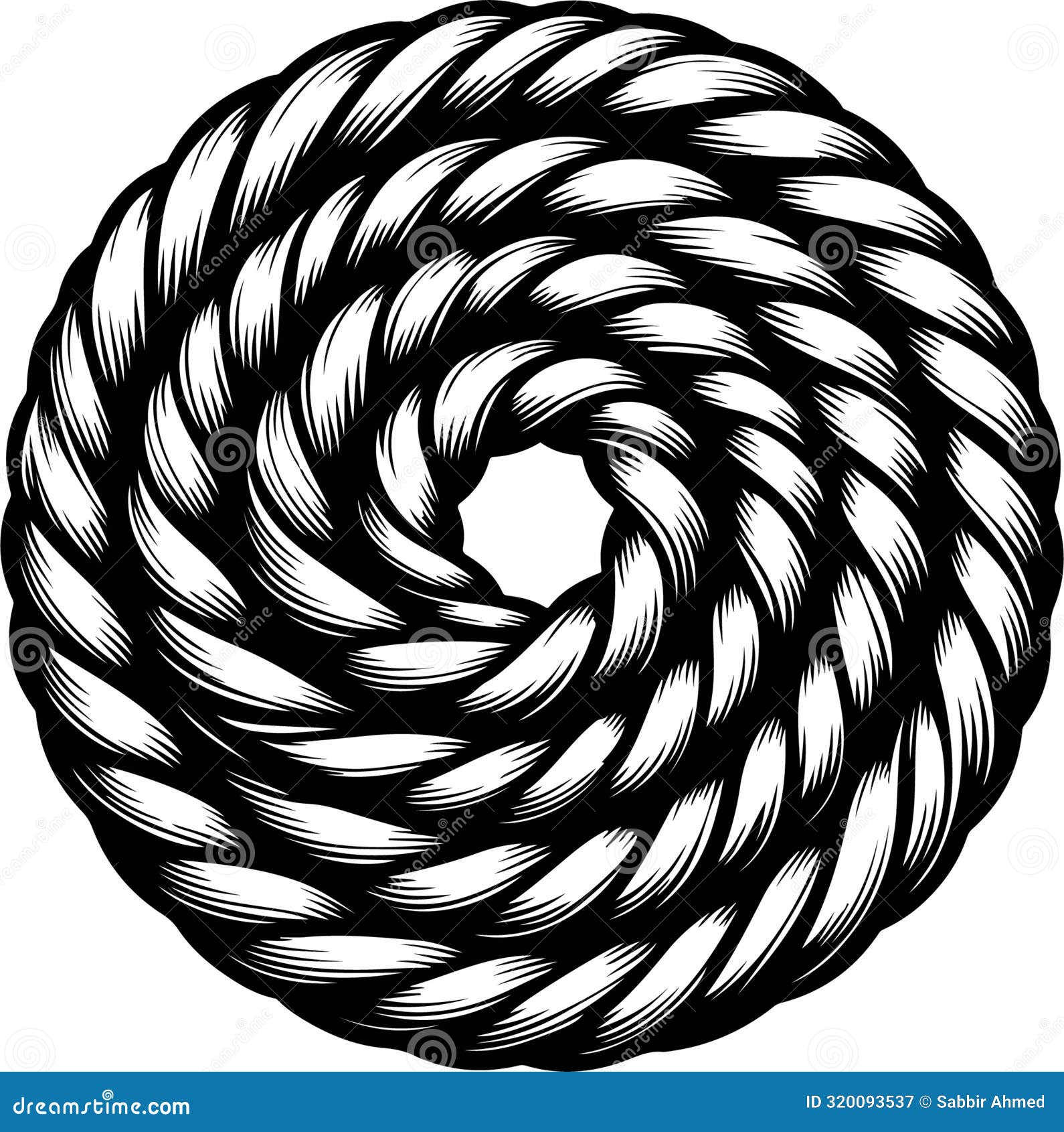 Rope Braided Twisted Line Vector Illustration Stock Illustration ...