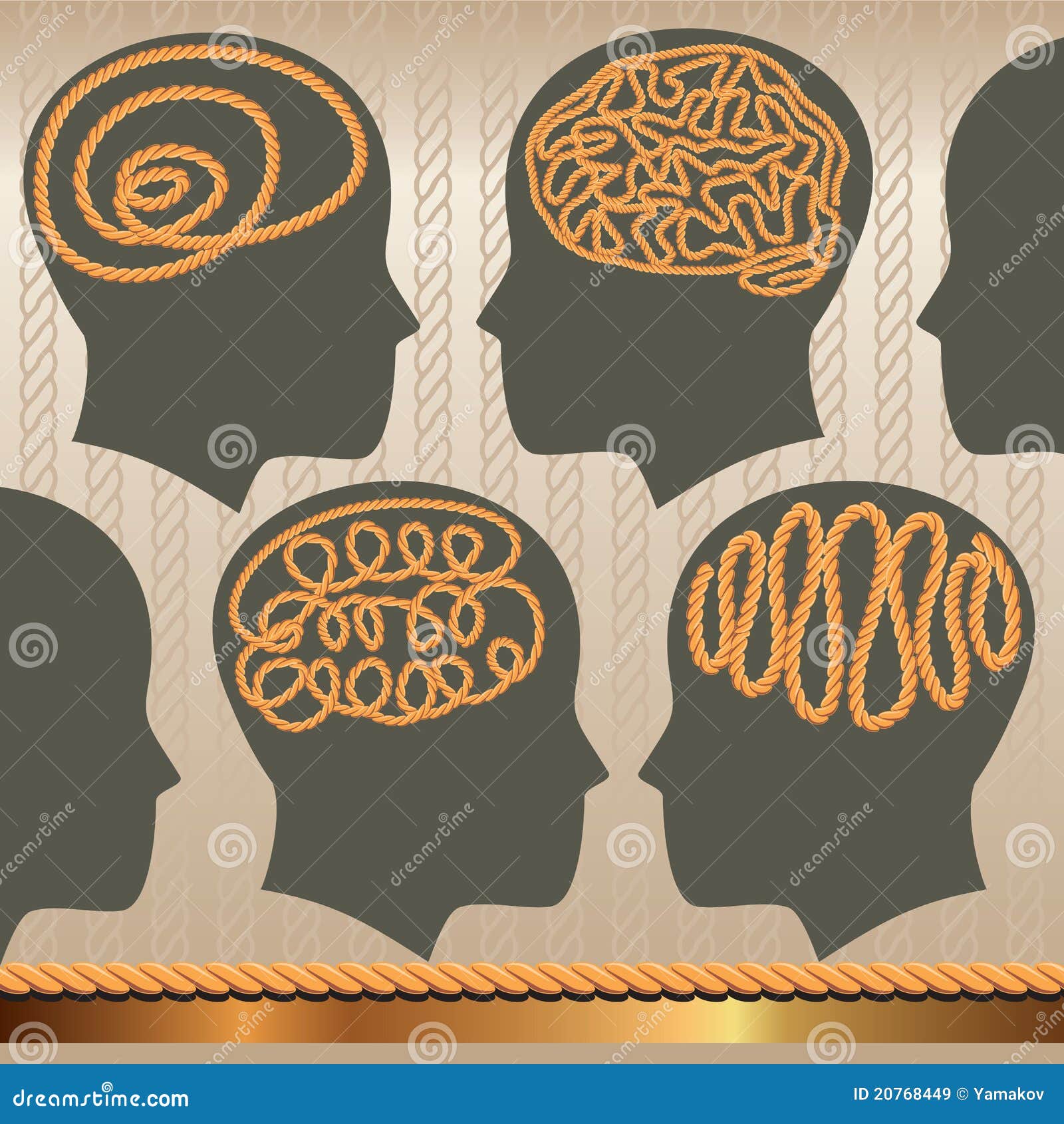 Rope Of Brain Cartoon Vector | CartoonDealer.com #20768449