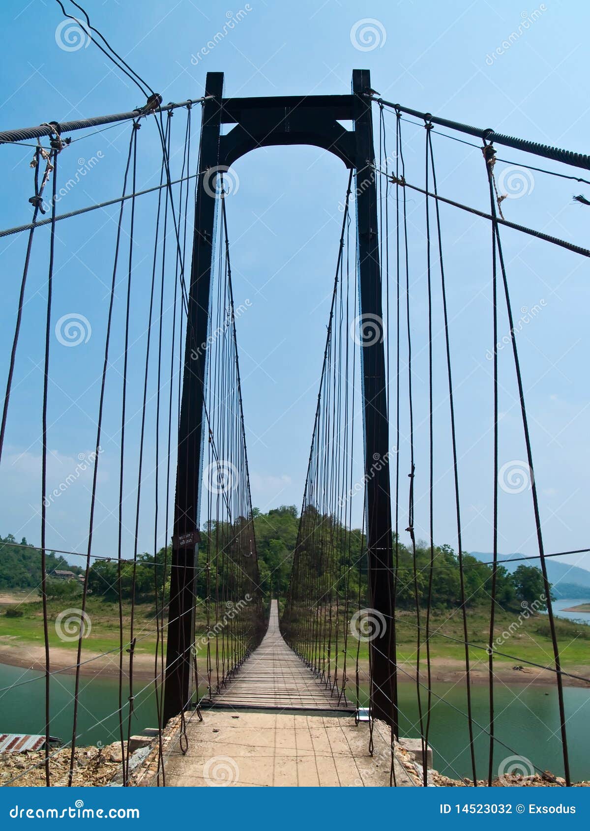 Rope bridge stock photo. Image of lake, asia, wire, rope - 14523032