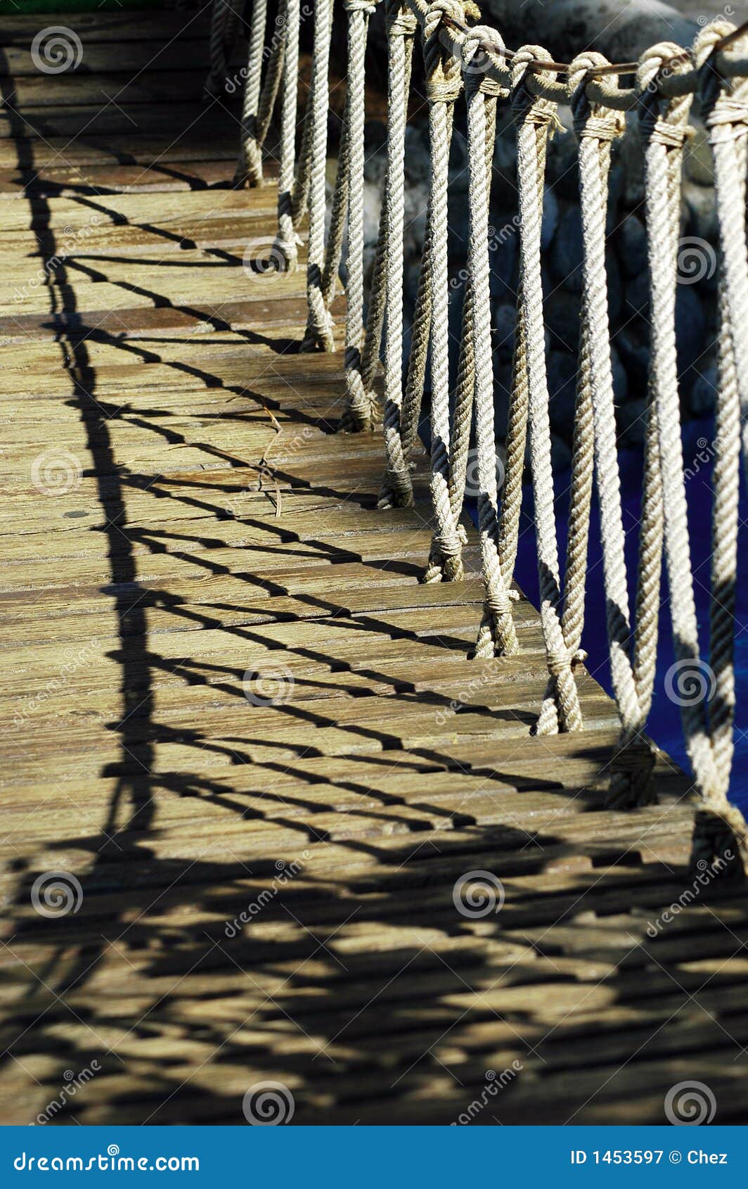 Rope Bridge stock image. Image of unsteady, unsecure, travel - 1453597