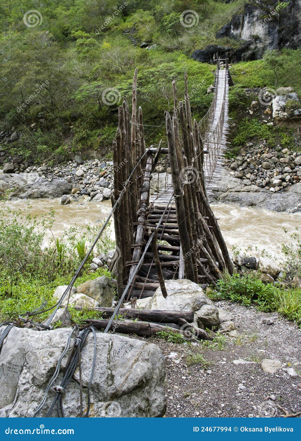 The Rope bridge stock photo. Image of asia, bridge, holiday - 24677994