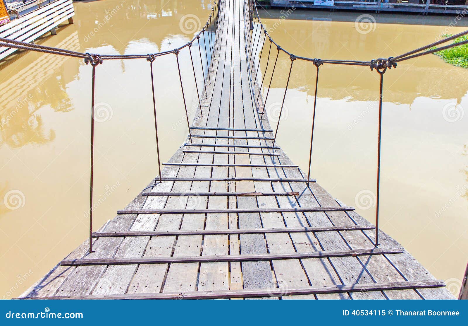 Rope bridge stock image. Image of bridge, green, moving - 40534115