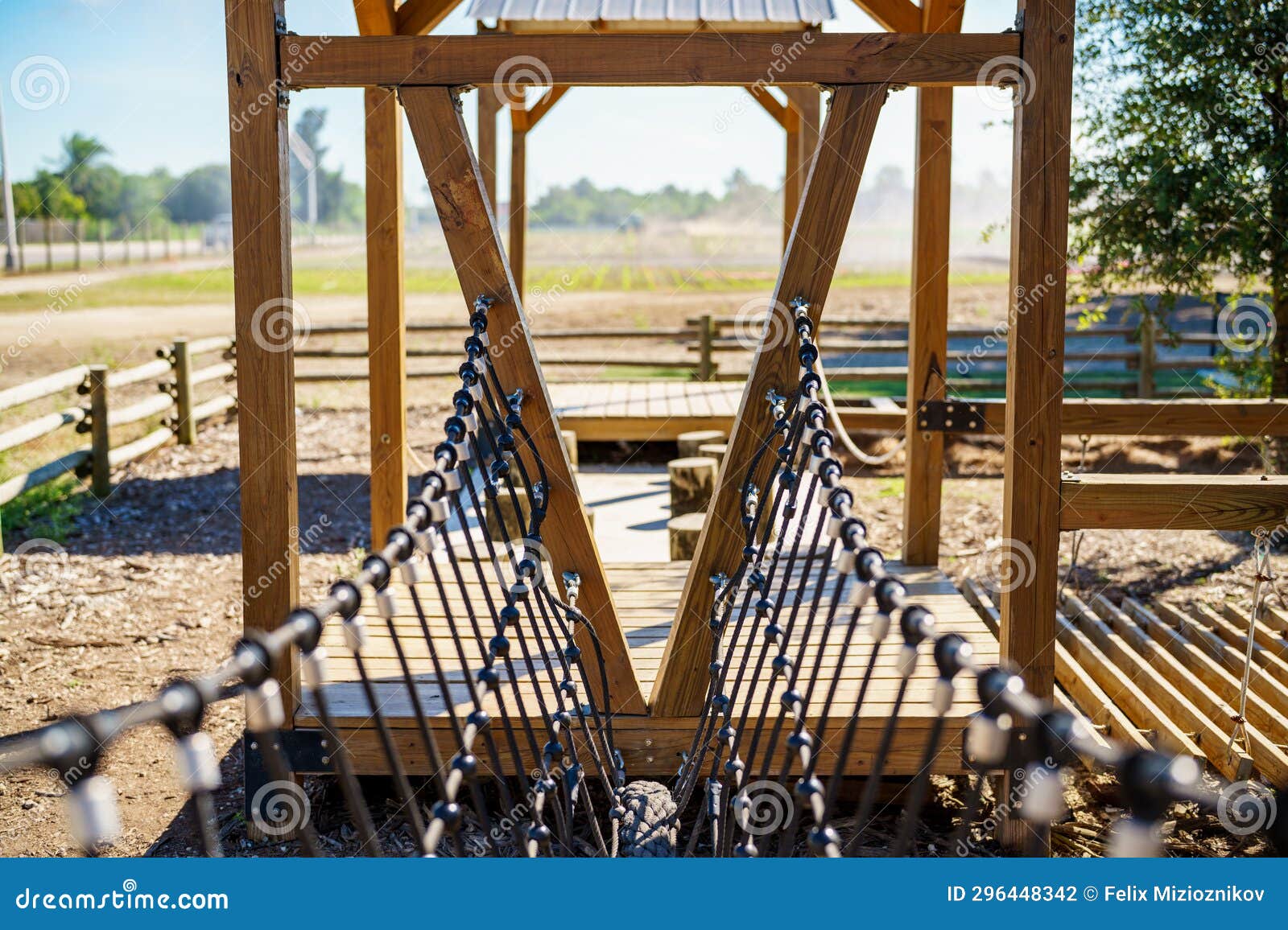 Rope Bridge at a Children S Playground Stock Photo - Image of childrens ...