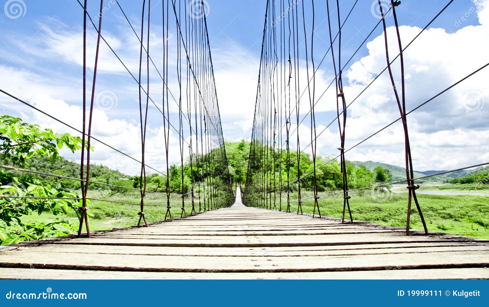 Rope Bridge at Kaengkrachan Dam Stock Image - Image of phetchaburi ...