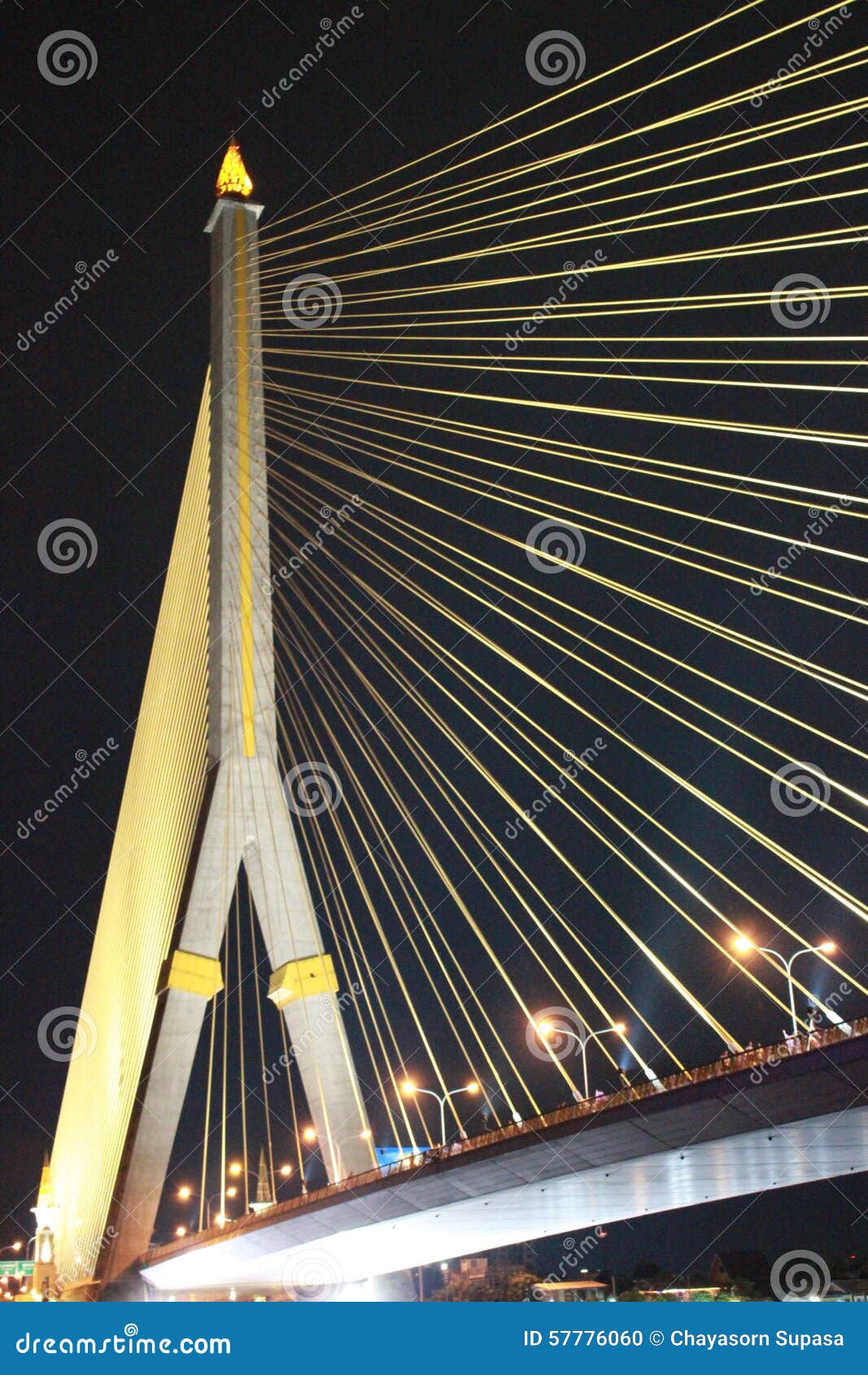 Rope bridge night light stock photo. Image of night, nightlight - 57776060