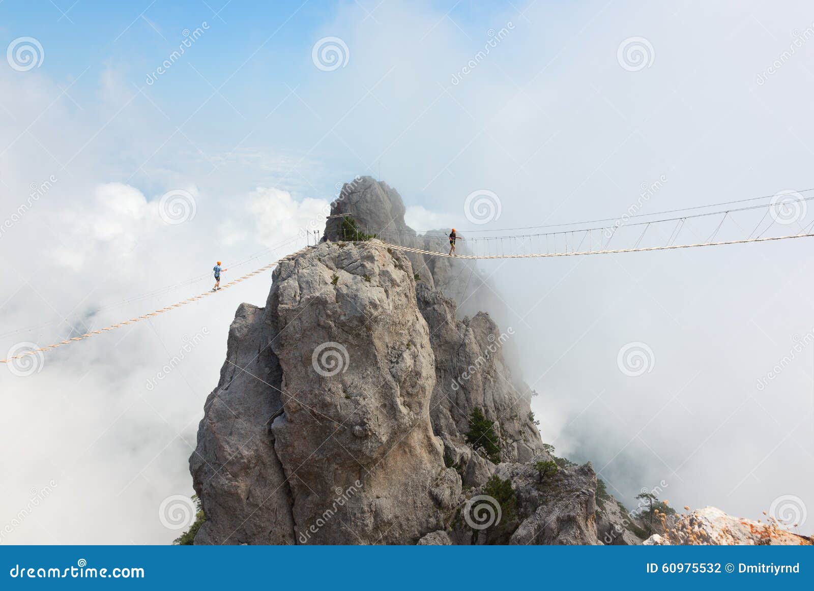 Rope bridge over the chasm stock photo. Image of extreme - 60975532