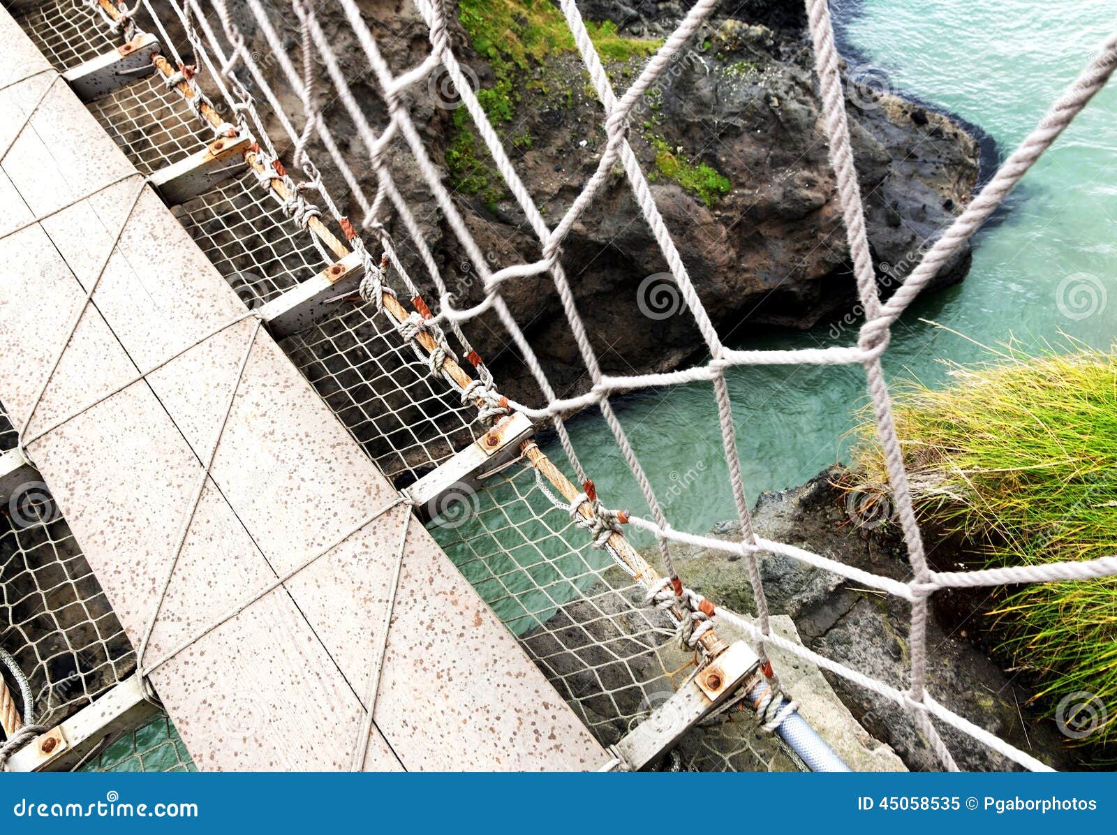 Rope bridge stock image. Image of water, ocean, nature - 45058535