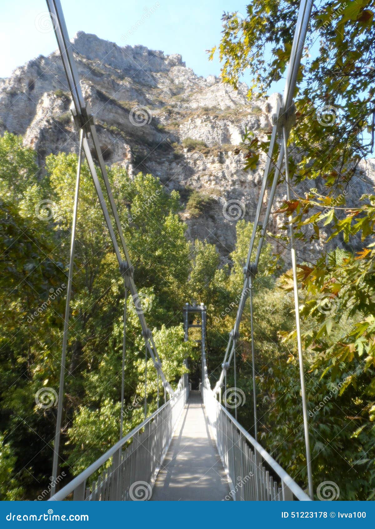 Rope Bridge Over the Valley. Stock Photo - Image of ropes, greece: 51223178