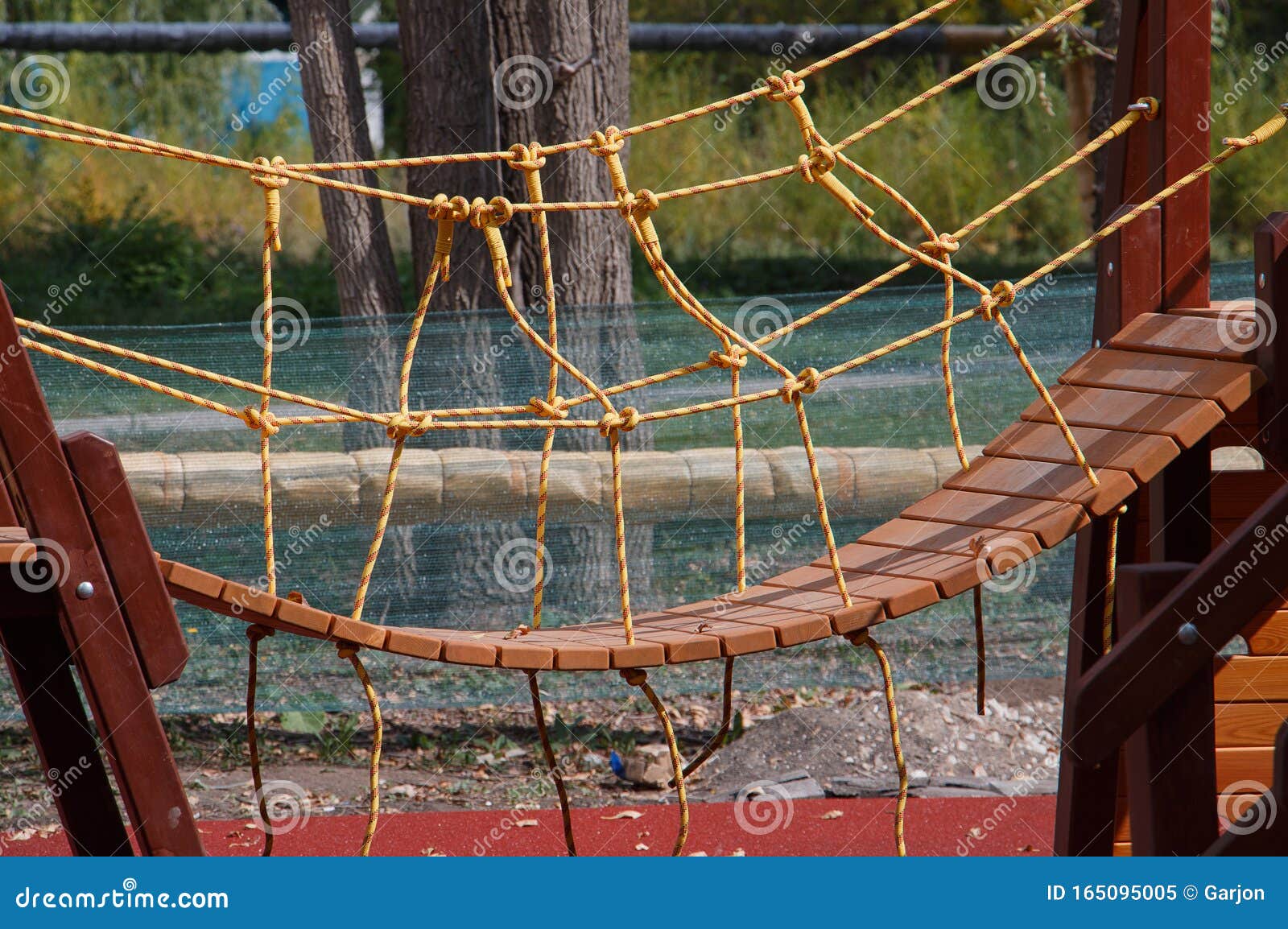 Rope Bridge on the Playground Simulator Stock Image - Image of leisure ...