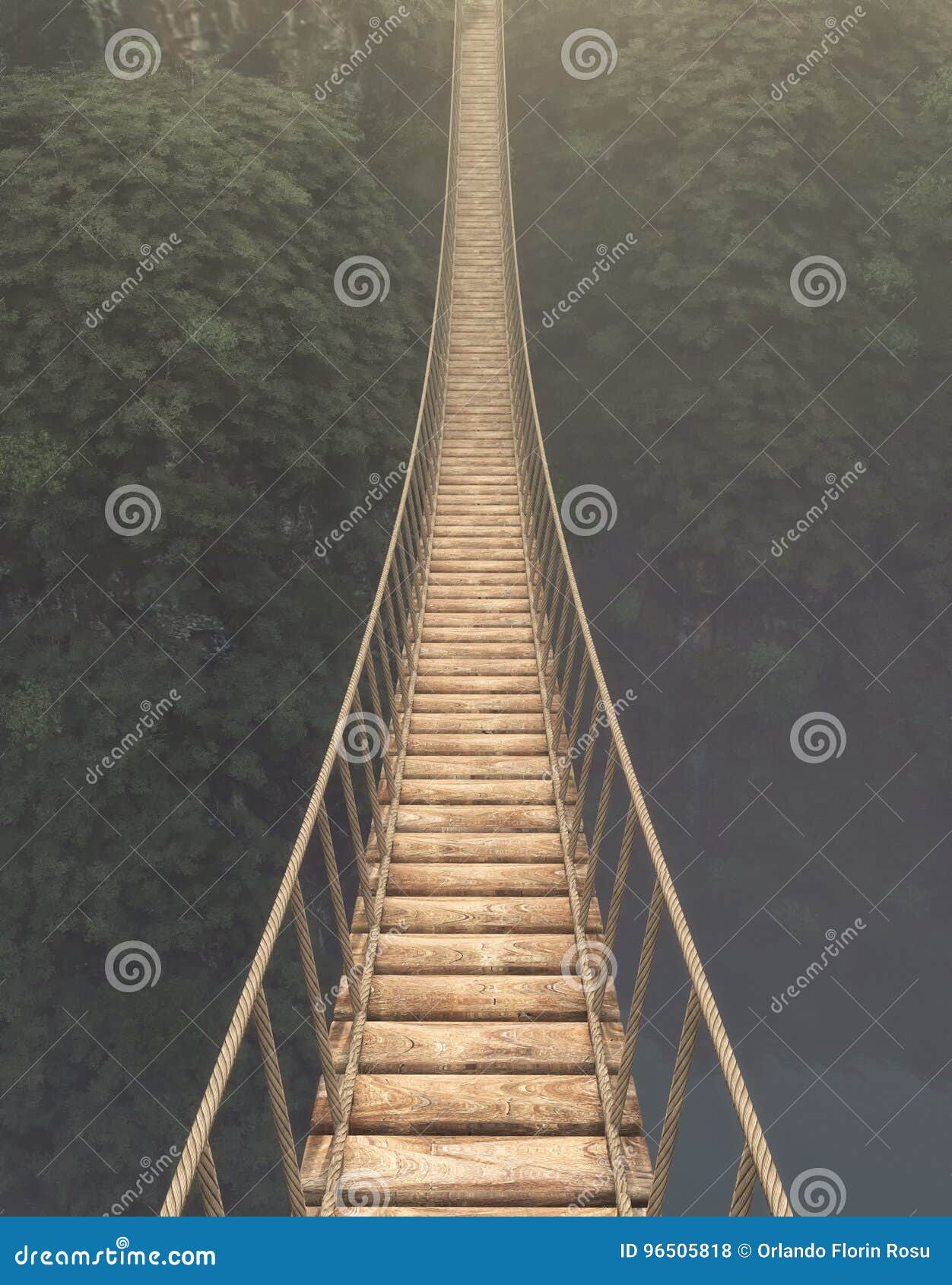 Rope Bridge Suspended Royalty-Free Illustration | CartoonDealer.com ...