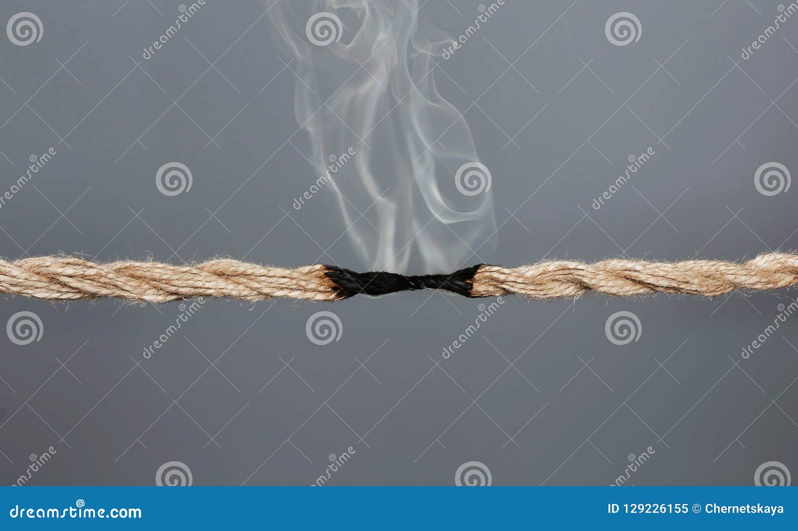 Rope Burnt To Breaking Point Stock Image - Image of frayed, burnt ...
