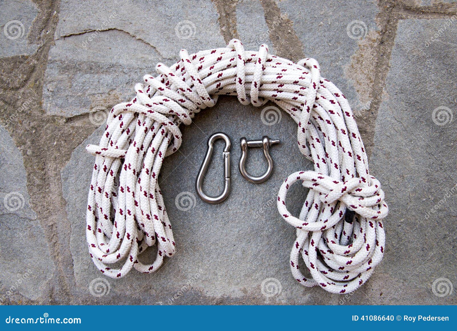 Rope and clamps stock photo. Image of metallic, connection - 41086640