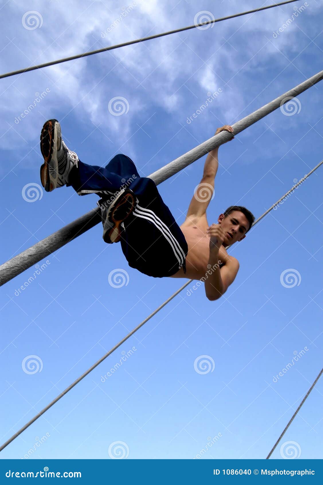 Rope Climb stock photo. Image of cables, clouds, sail - 1086040