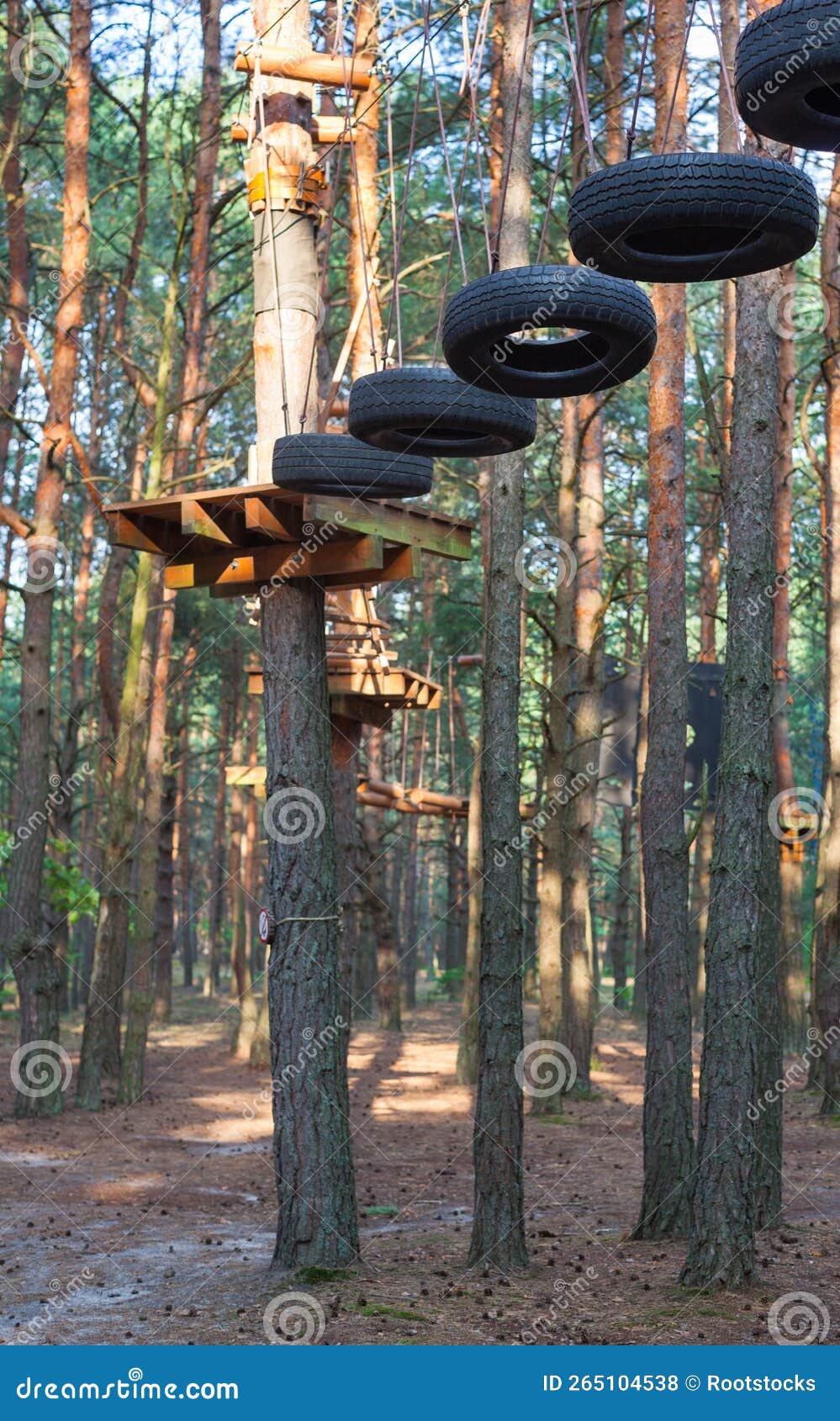 Rope Climbing Adventure Park Stock Photo - Image of center, extreme ...
